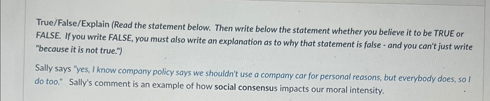 Solved True/False/Explain (Read the statement below. Then | Chegg.com