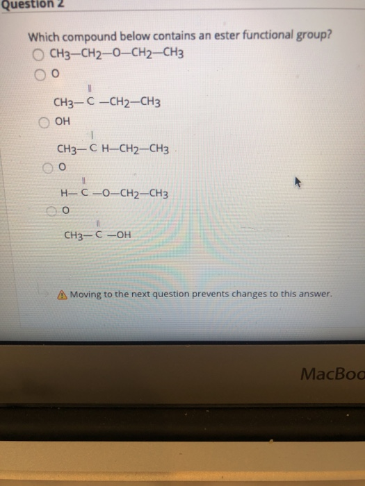 Solved Question 2 Which compound below contains an ester | Chegg.com