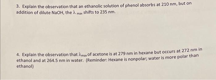 Solved 3. Explain the observation that an ethanolic solution | Chegg.com