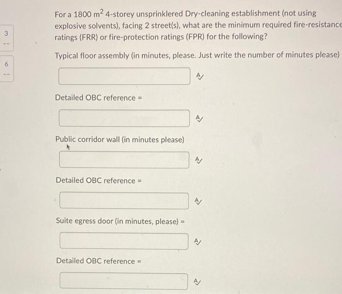 Solved For a 1800 m2 4-storey unsprinklered Dry-cleaning | Chegg.com