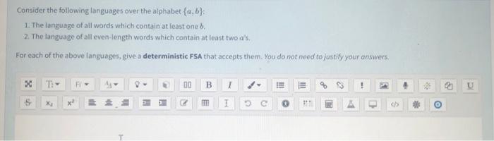 Solved Consider the following languages over the alphabet | Chegg.com