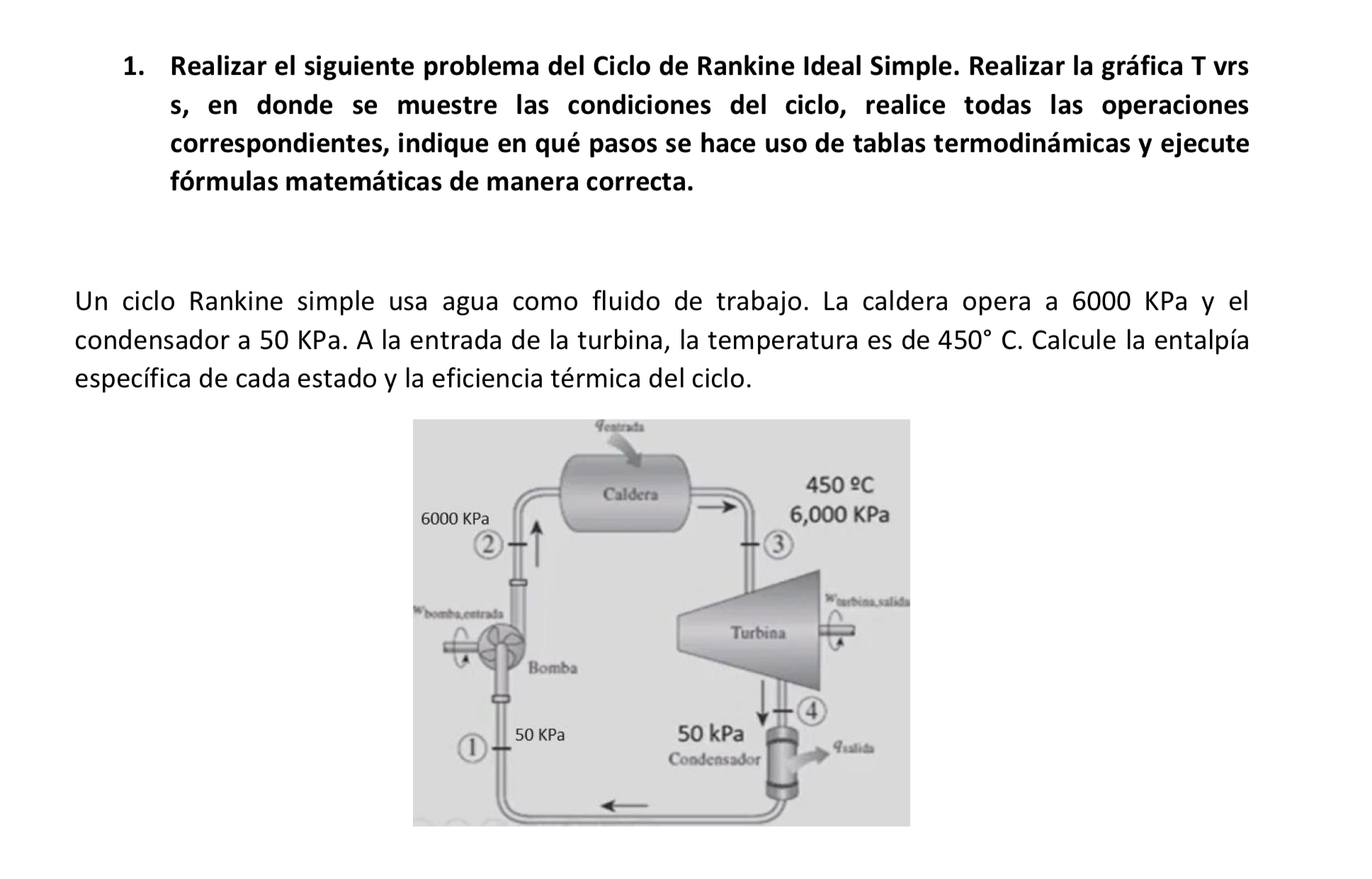 Solved Realizar el siguiente problema del Ciclo de Rankine | Chegg.com