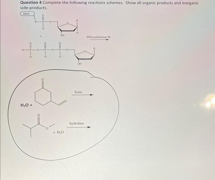Solved Question 4 Complete the following reactions schemes. | Chegg.com