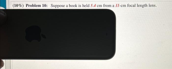 Solved (10\%) Problem 10: Suppose a book is held 5.4 cm from | Chegg.com