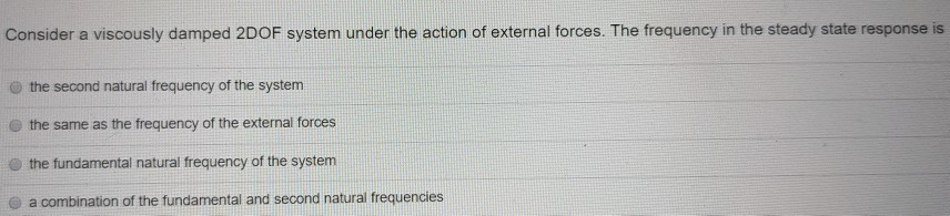 Solved The vibration mode shapes of a 2DOF system with two | Chegg.com