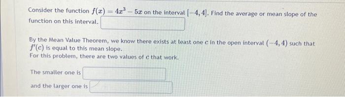 Solved Consider the function f(x)=4x3−5x on the interval | Chegg.com