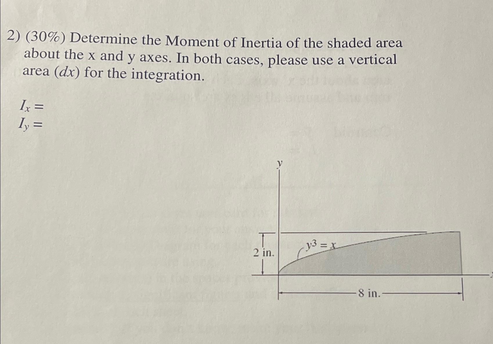 Solved (30%) ﻿Determine the Moment of Inertia of the shaded | Chegg.com