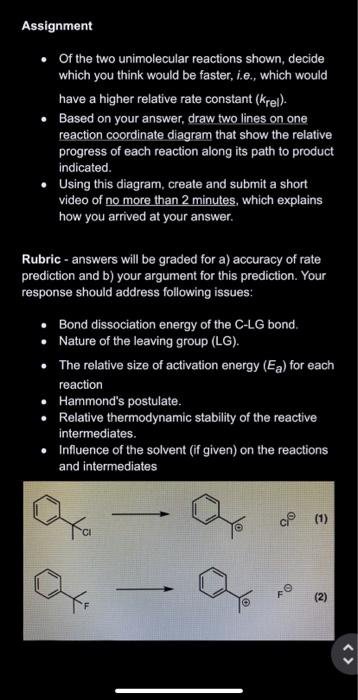 Solved Assignment - Of the two unimolecular reactions shown, | Chegg.com
