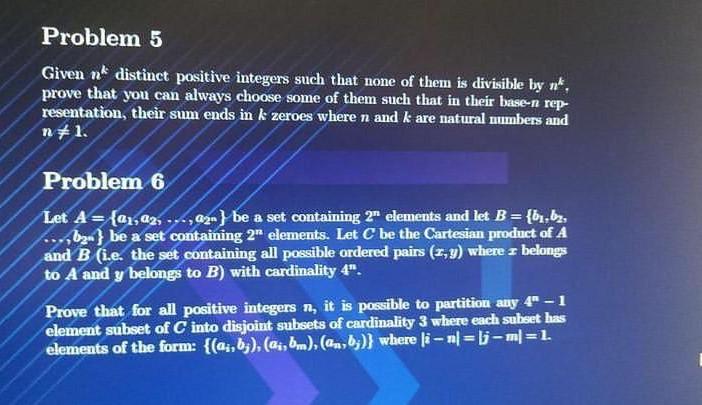 Solved Problem 5 Given na distinct positive integers such | Chegg.com