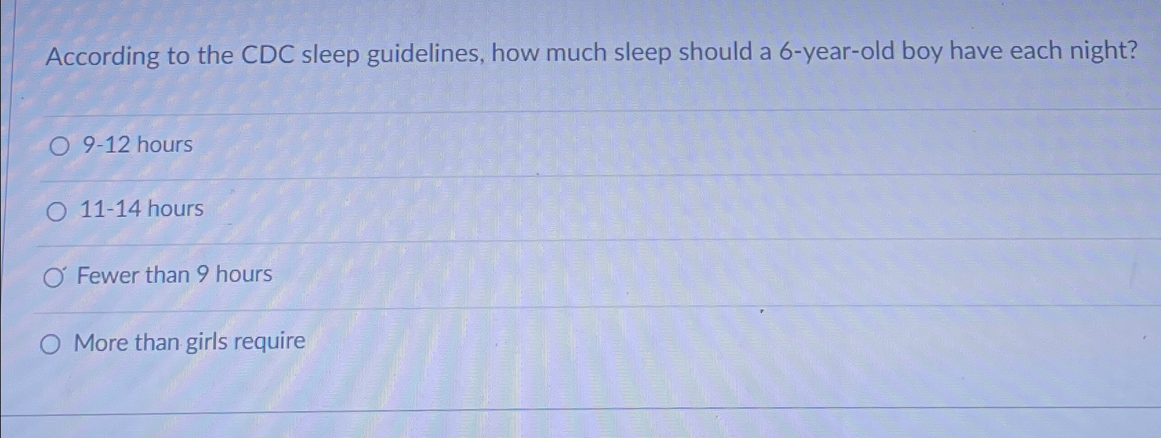Solved According to the CDC sleep guidelines, how much sleep | Chegg.com