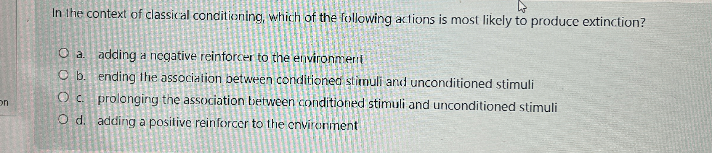 Solved In the context of classical conditioning, which of | Chegg.com