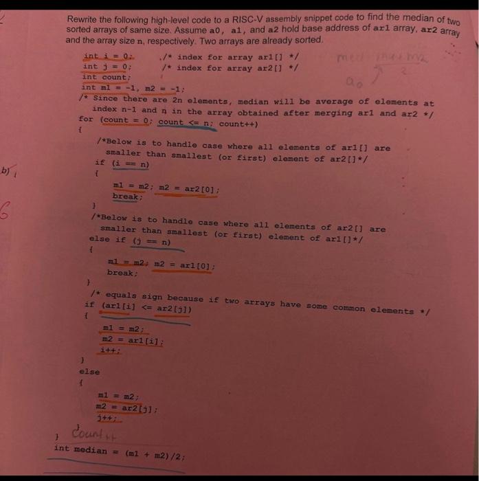 Solved Rewrite the following high-level code to a RISC-V | Chegg.com
