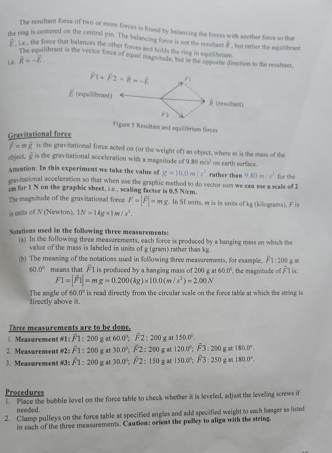 Solved 3. Calculate F1&F2 for measurement #1, and F1,F2,F3 | Chegg.com
