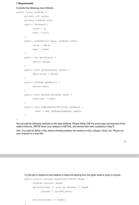 Solved 1. Requirements Consider the following class | Chegg.com