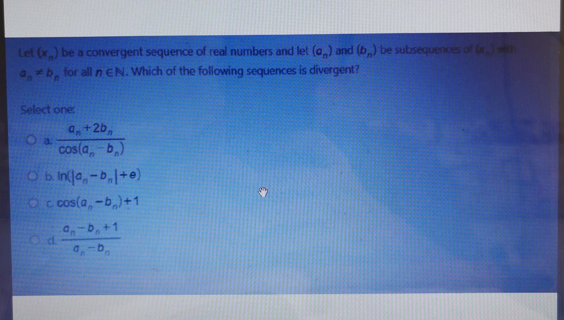 Solved Let ) be a convergent sequence of real numbers and | Chegg.com