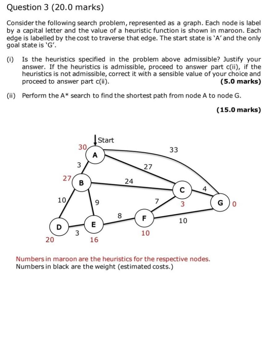 [Solved]: Question 3 (20.0 marks) Consider the fol