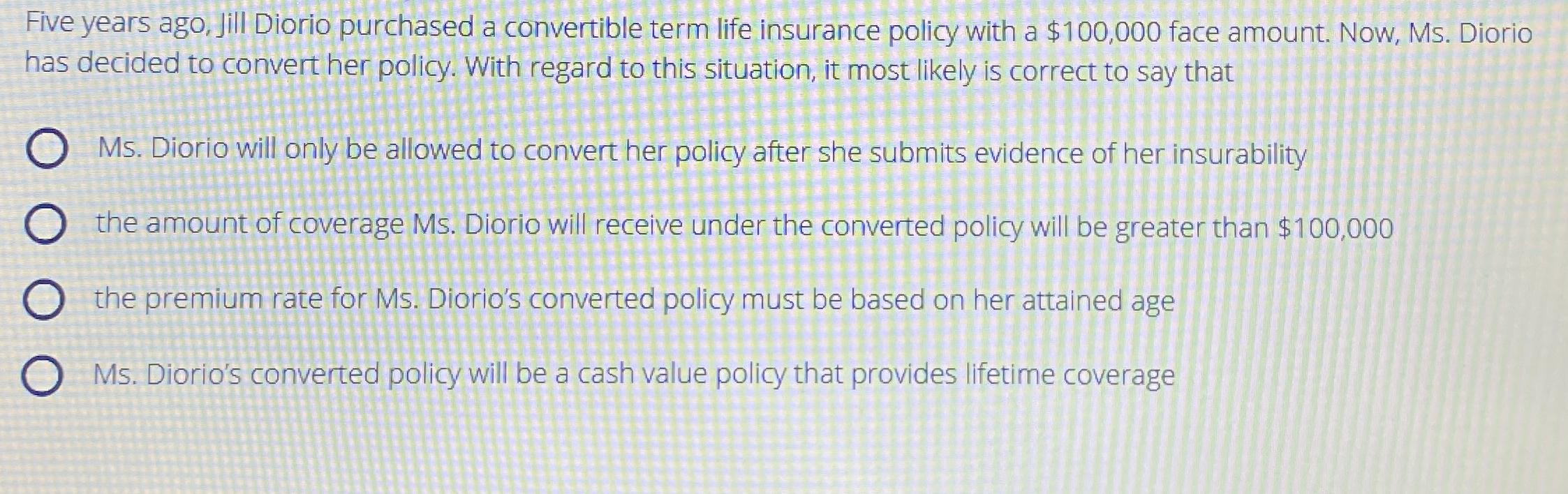 Solved Five years ago, Jill Diorio purchased a convertible | Chegg.com