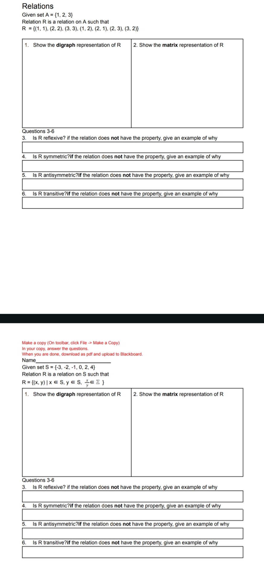 Solved RelationsGiven set A={1,2,3}Relation R ﻿is a relation | Chegg.com