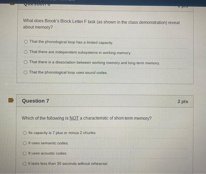 Solved A digit span task is used to measure: attention. | Chegg.com