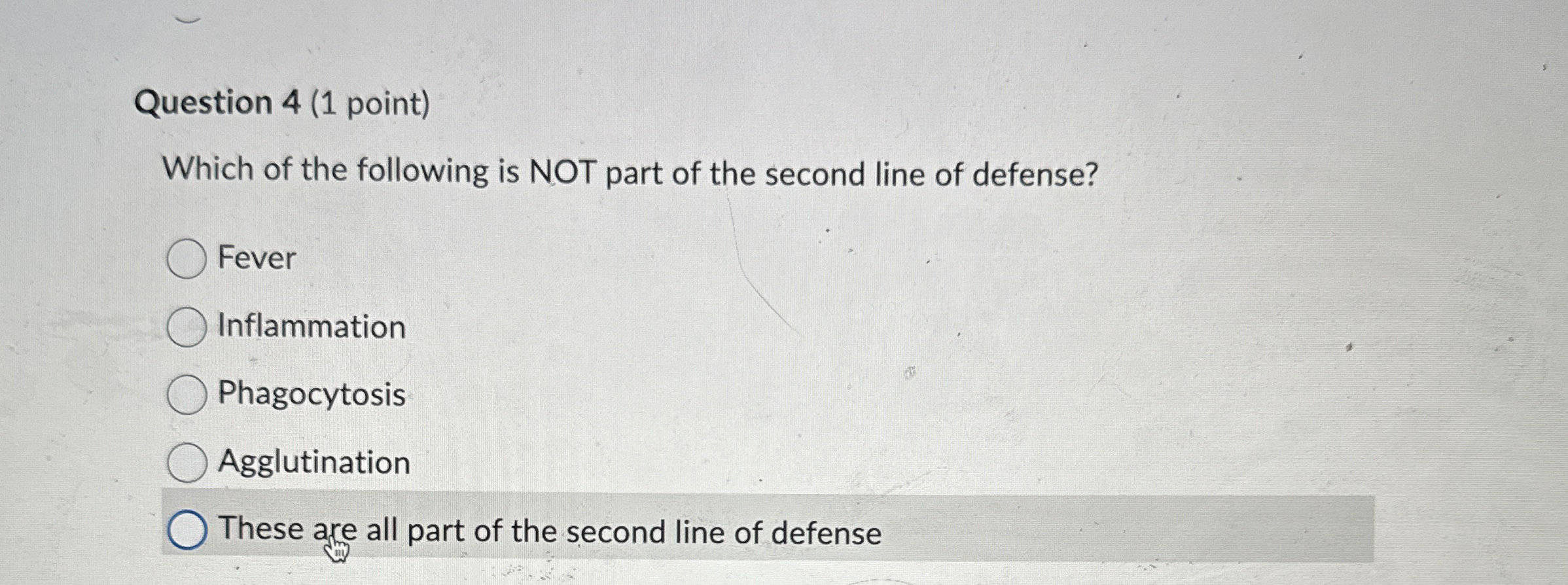 Solved Question 4 (1 ﻿point)Which of the following is NOT | Chegg.com