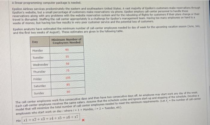Solved A linear programming computer package is needed. | Chegg.com