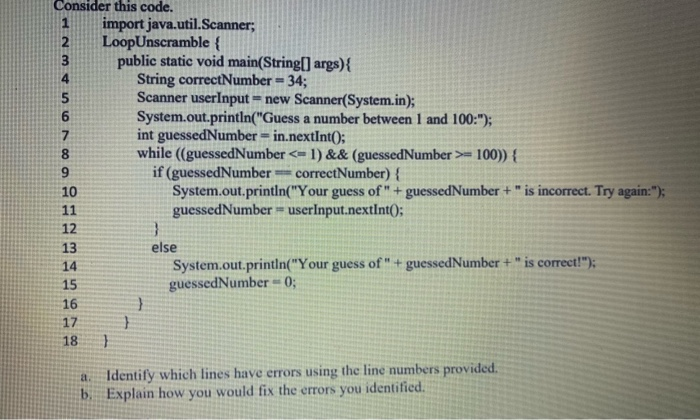 Solved 8 Consider this code. 1 import java.util.Scanner; 2 | Chegg.com
