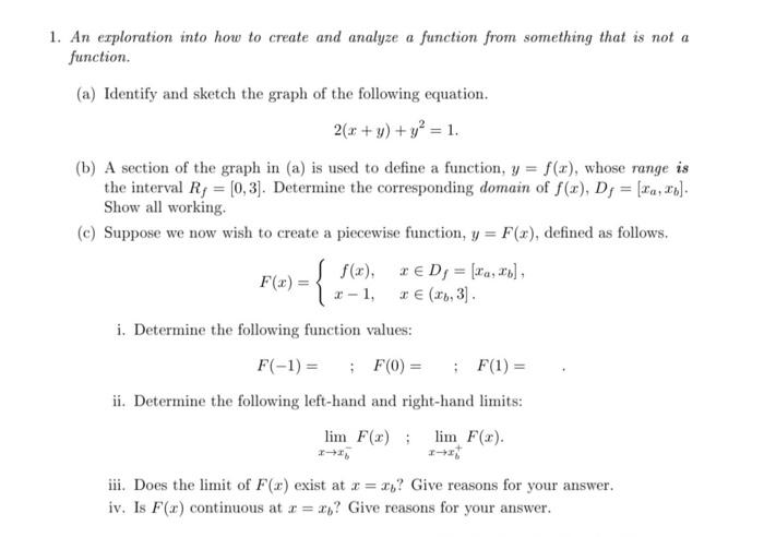 Solved 1. An exploration into how to create and analyze a | Chegg.com