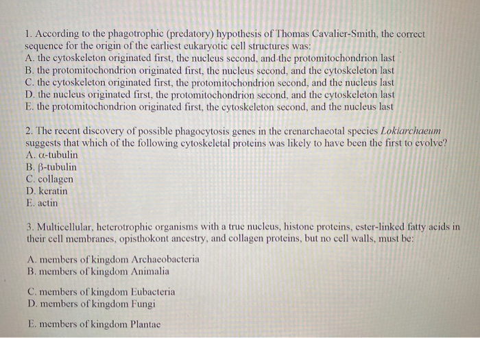 Solved 1. According to the phagotrophic (predatory) | Chegg.com