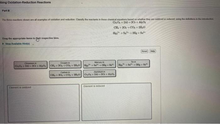 Solved CrO3+2Al+2Cr2+AlO2CH4+2O2+CO2+2H2OHen3+Sn2+→2Hg2+Sn6− | Chegg.com