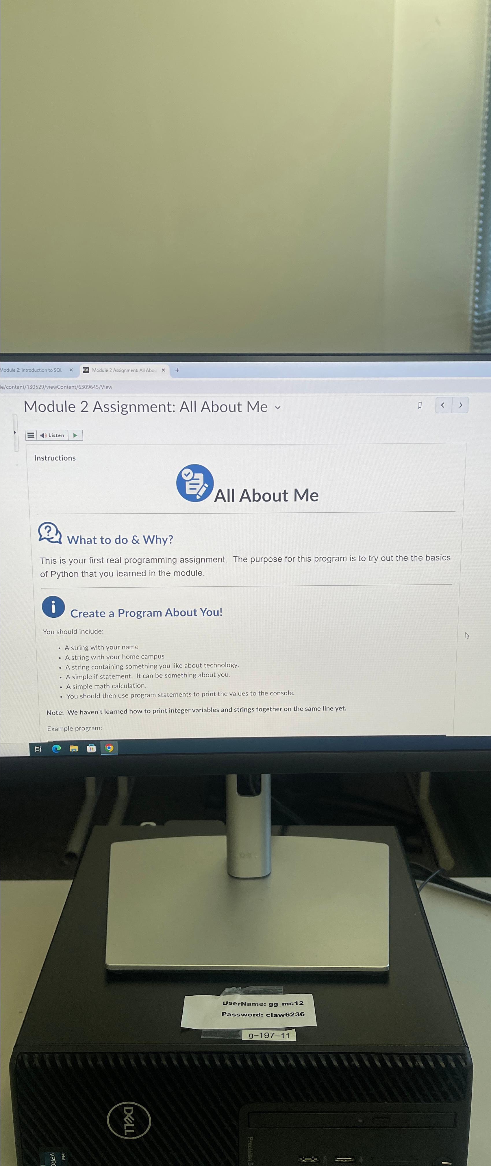 Solved Module 2 ﻿Assignment: All About MeInstructionsAll | Chegg.com