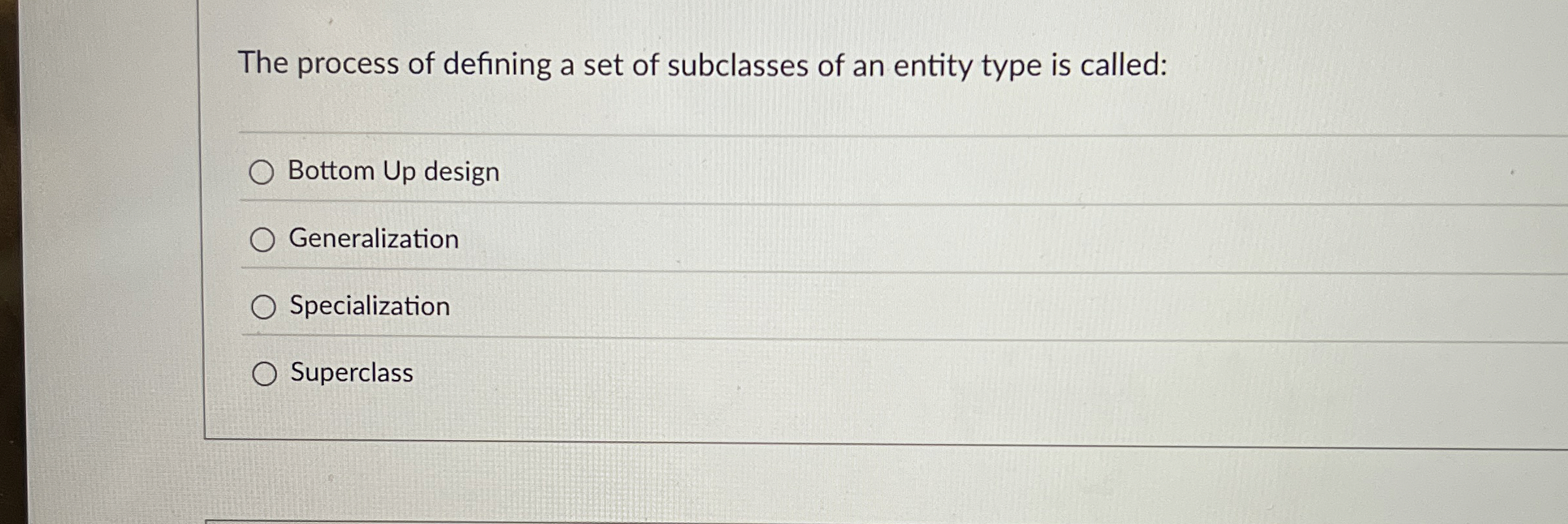 Solved The process of defining a set of subclasses of an | Chegg.com