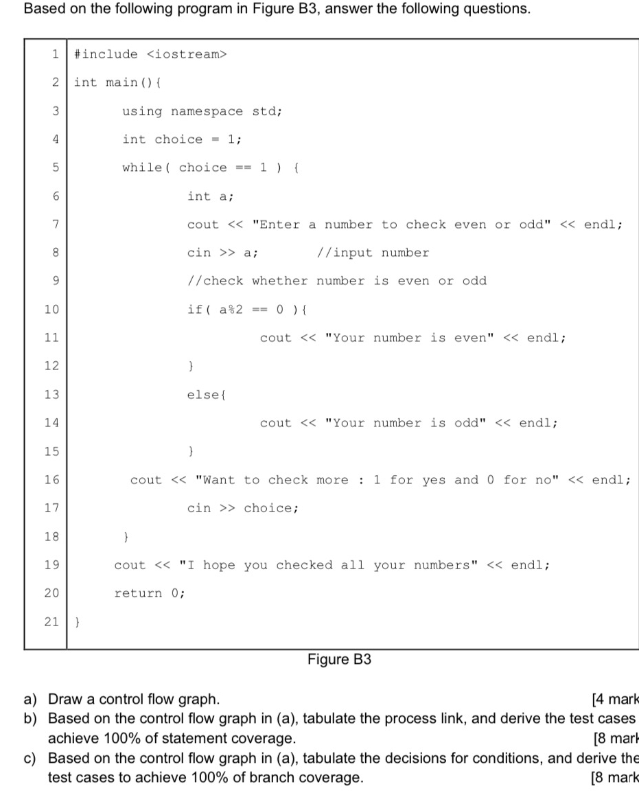 Solved Based on the following program in Figure B3, ﻿answer | Chegg.com