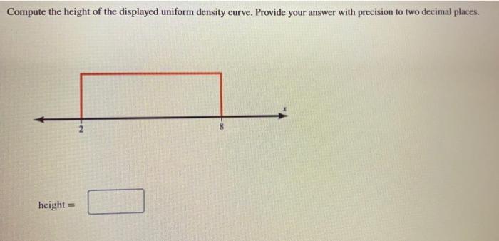 Solved Compute the height of the displayed uniform density | Chegg.com