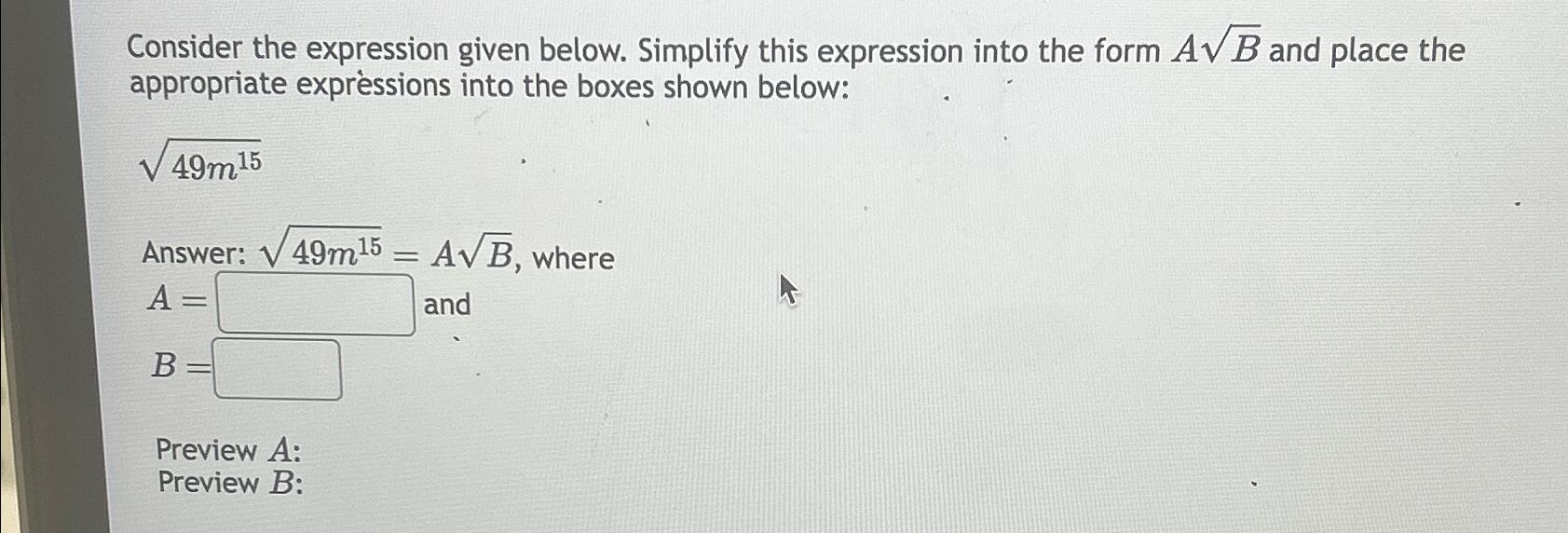 Solved Consider the expression given below. Simplify this | Chegg.com