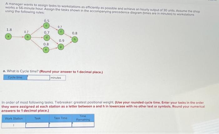 In order of most following tasks. Tiebreaker; | Chegg.com