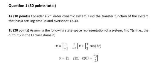 Solved Question 1 (30 points total) 1a (10 points) Consider | Chegg.com