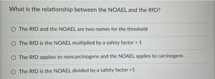 Solved What is the relationship between the NOAEL and the | Chegg.com