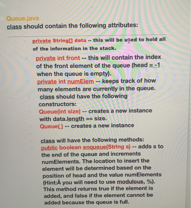 Solved Stack.java class should contain the following | Chegg.com