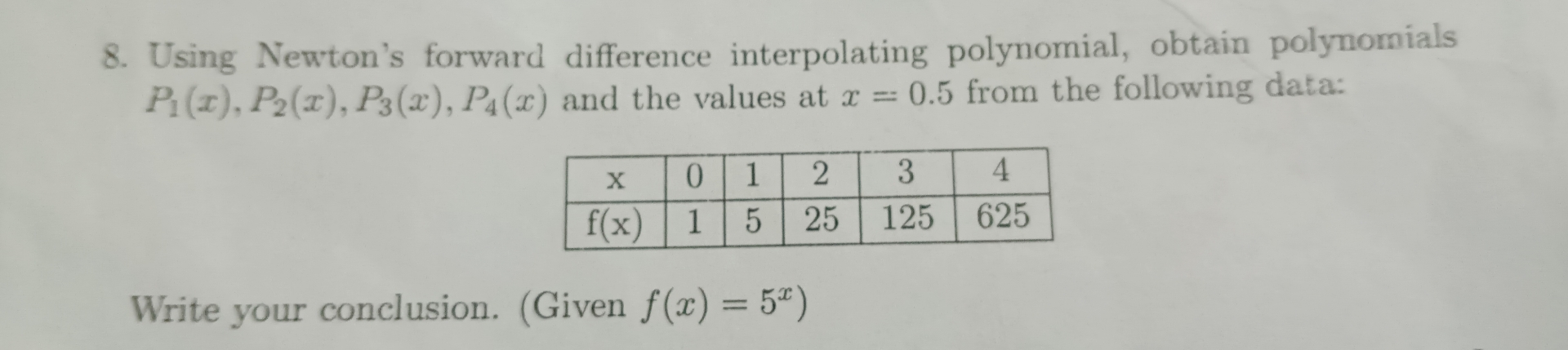 Using Newton's forward difference interpolating | Chegg.com