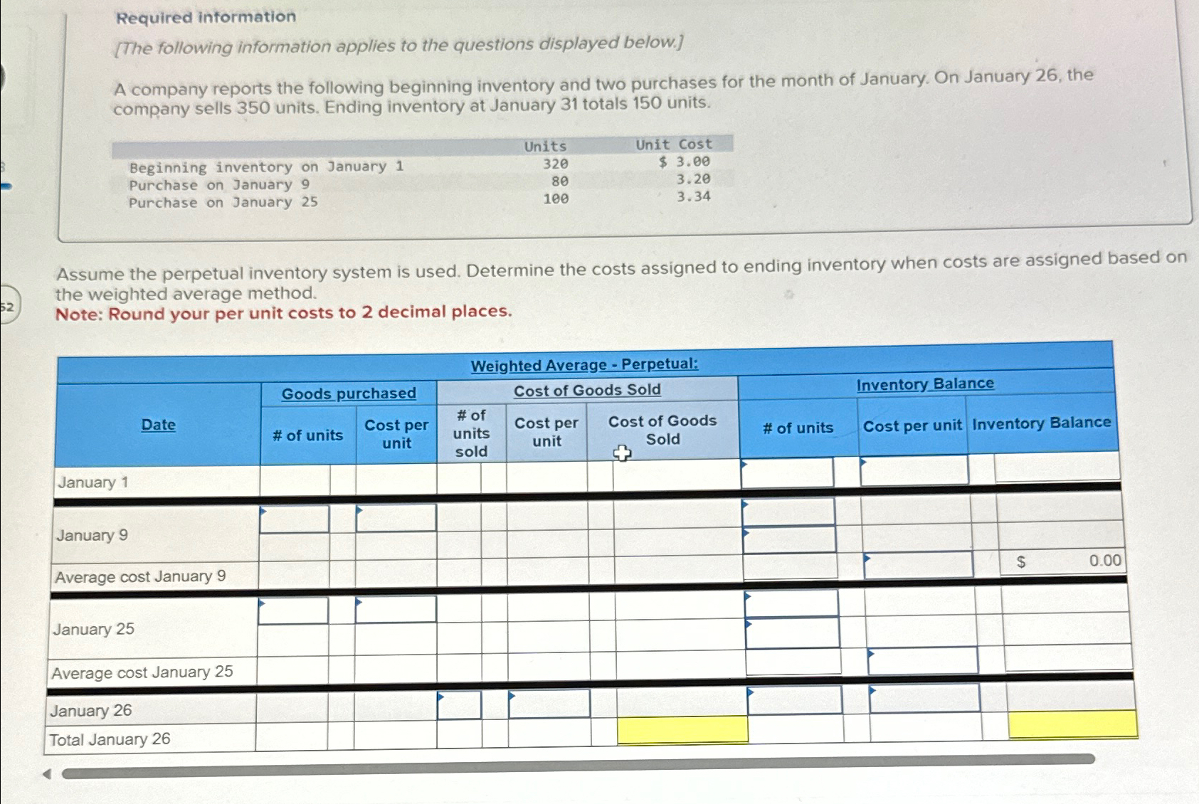 Solved please help me find weighted average | Chegg.com