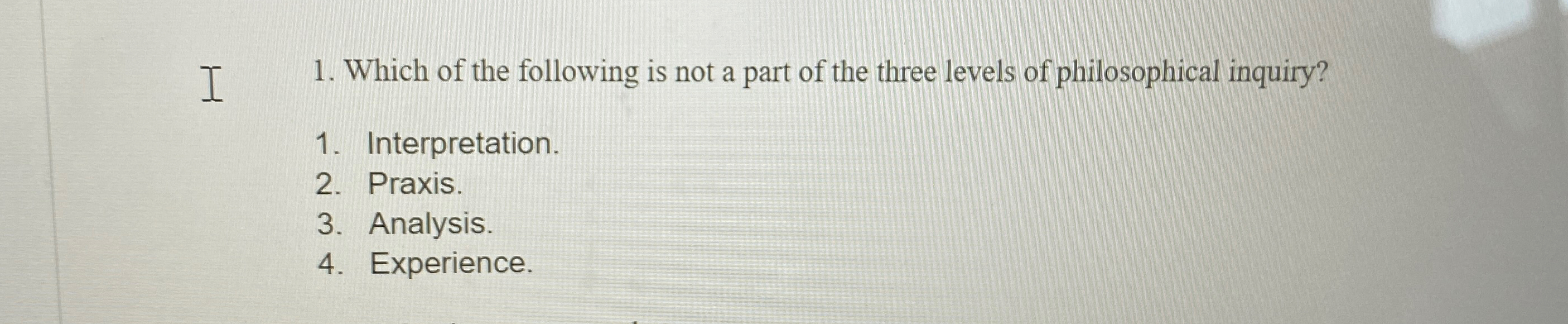 Solved I 1. ﻿Which of the following is not a part of the | Chegg.com
