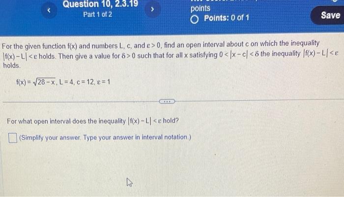 Solved For The Given Function F X And Values Of L C And