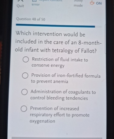 QuitmodeONQuestion 48 ﻿of 50Which intervention would | Chegg.com