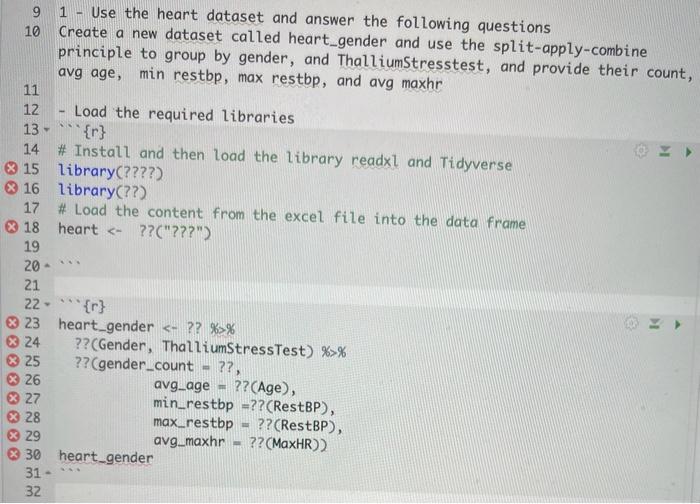 Solved 91 - Use the heart dataset and answer the following | Chegg.com