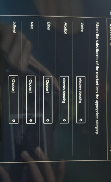 Solved Match the substituents of the reactant into the | Chegg.com