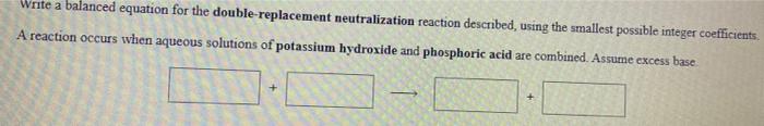 Solved Write a balanced equation for the double-replacement | Chegg.com