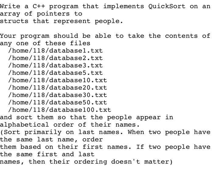 Solved PLEASE PROVIDE THE C++ CODE FOR "QUICKSORT". ALL | Chegg.com