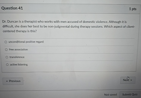 Solved Question 411 ﻿ptsDr. ﻿Duncan is a therapist who works | Chegg.com