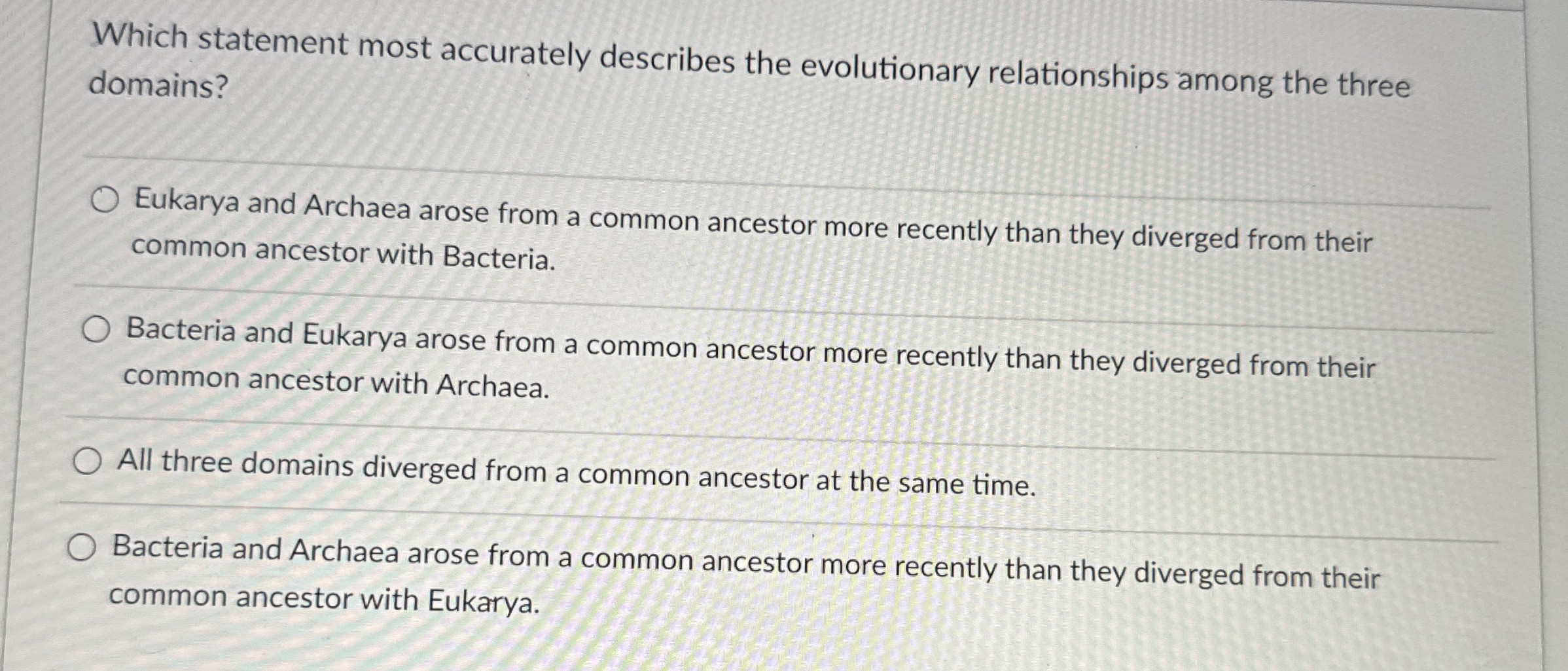 Solved Which statement most accurately describes the | Chegg.com