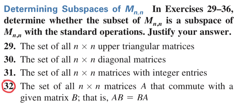 Solved Determining Subspaces of Mn,n ﻿In Exercises | Chegg.com